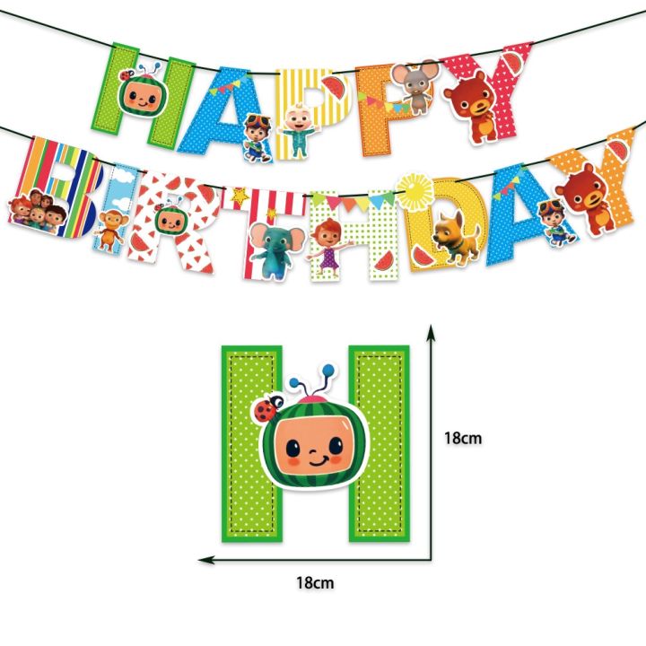 【A Well Sell】 Coco-melon theme paper banner children animation letter ...