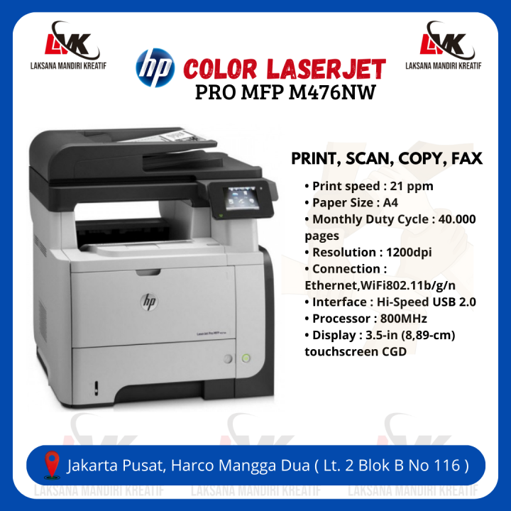 Printer HP Laser Jet Pro MFP M476nw Color - Mesin Cetak dan Fotokopi ...