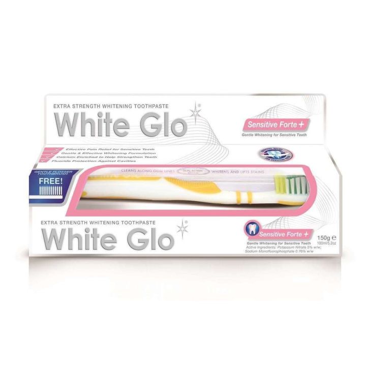 WHITE GLO SENSITIVE FORTE + TOOTHPASTE 150G (EXP:02/2026) | Lazada