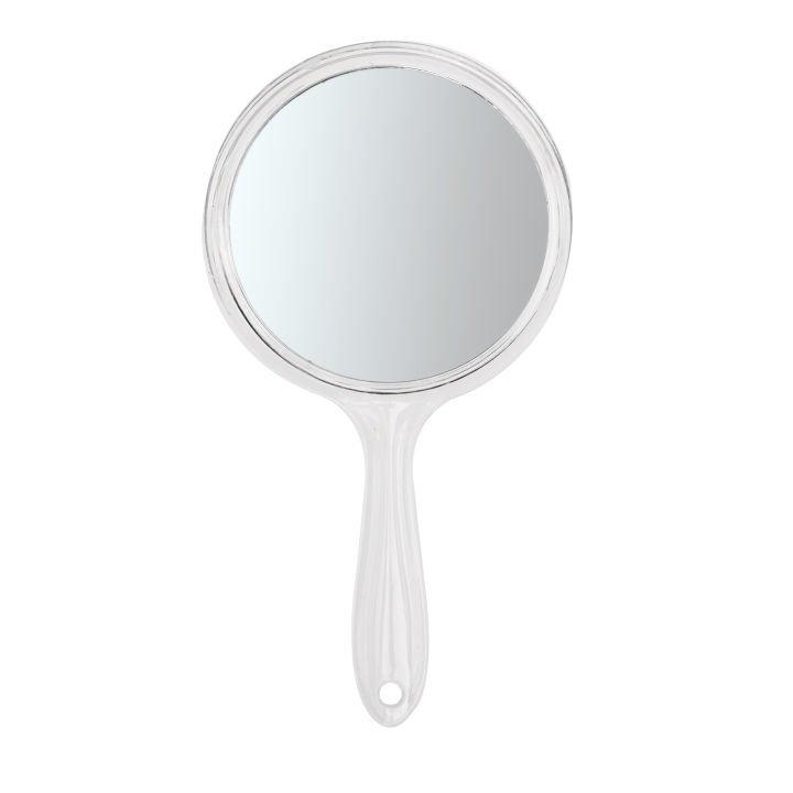Transparent Hand Mirror Rounded Shape Makeup Mirror Hand Mirror Double ...