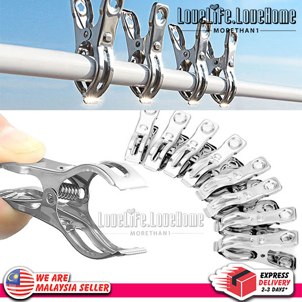 MORETHAN1 (20 PCS) Stainless Steel Clothes Pins Heavy Duty Outdoor Mini ...