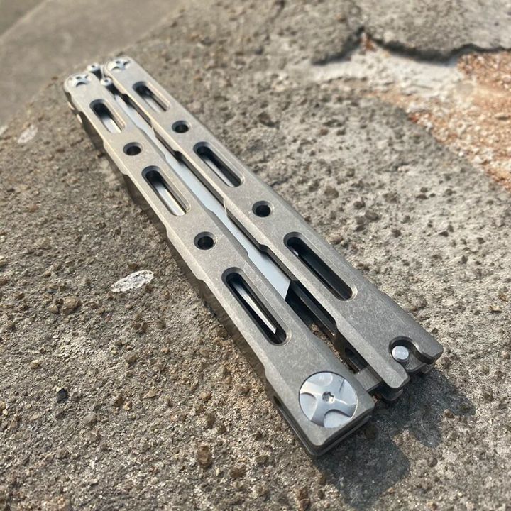 TheOne Clone Benchmade 87 / BM87 Titanium Channel Handles Balisong Tool ...