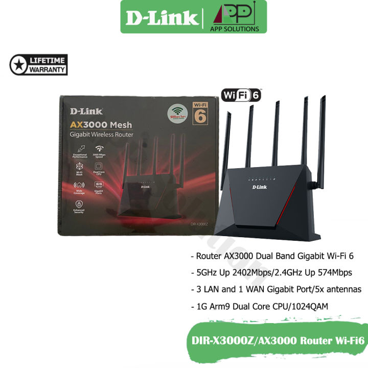 D-LINK Wi-Fi 6 Router Dual-Band Gigabit AX3000 รุ่นDIR-X3000Z(ประกันLifetime)-APP Solution ...