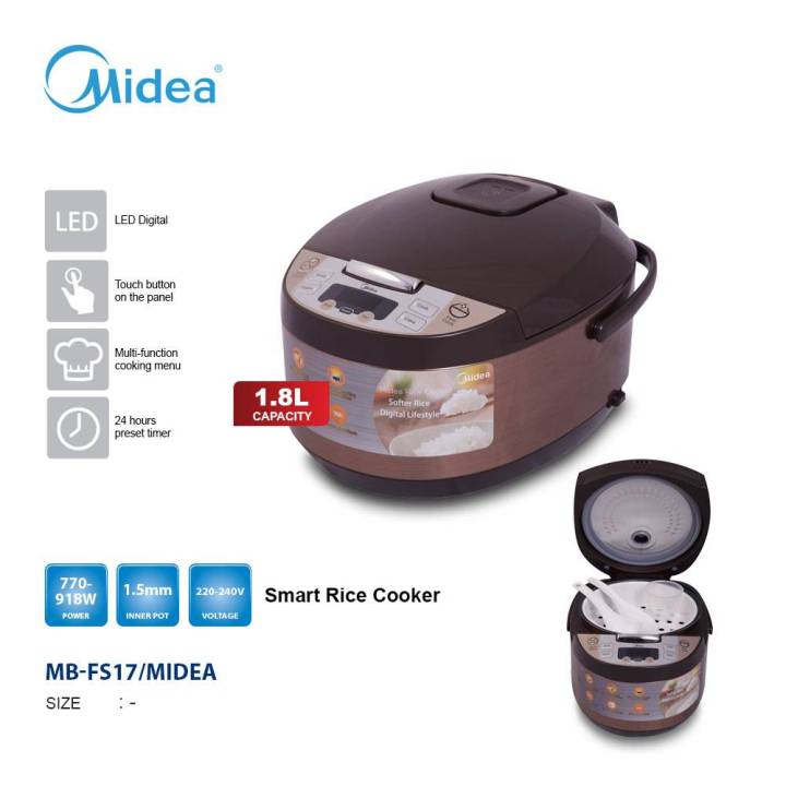 Midea Smart Rice Cooker 1.0L Periuk Nasi MB-FS10-PK MBFS10PK MB-FS10-GN ...