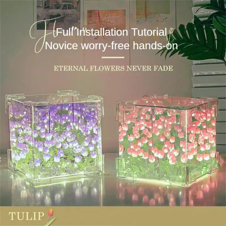 [BUY 1 TAKE 1] LED Night Light 3D Tulip Flower Night Light Atmosphere ...