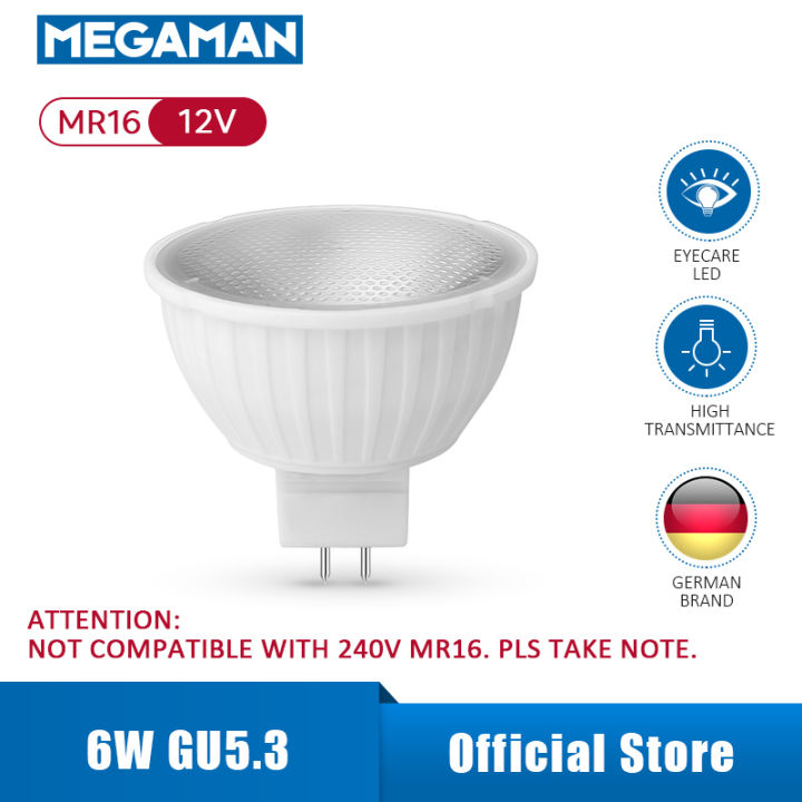 Megaman LED Spotlight MR16 6W 12V GU5.3 6500K Daylight Lights 36D ...