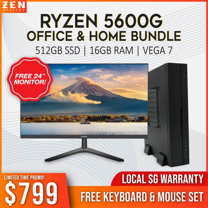 [ZEN] AMD RYZEN 5 HOME & OFFICE DESKTOP PC - FREE 24 INCH MONITOR ...