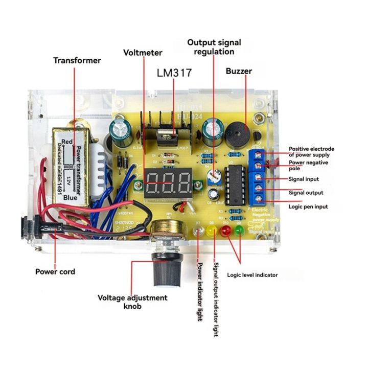 LM317 Adjustable Voltage Regulated Power Supply DIY Kit 110V ...