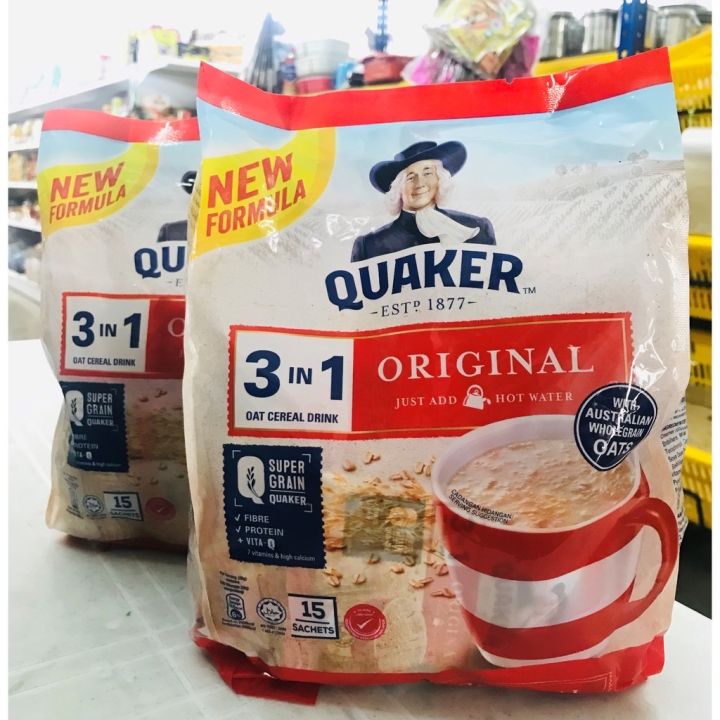 Quaker 3 In 1 Oat Cereal Drink Original 15 Sachet 28 g(420g) | Lazada