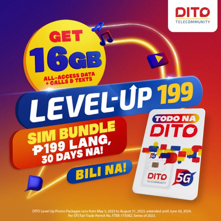 DITO 5G SIM with Level-Up 199 Bundle (16GB Data) | Lazada PH