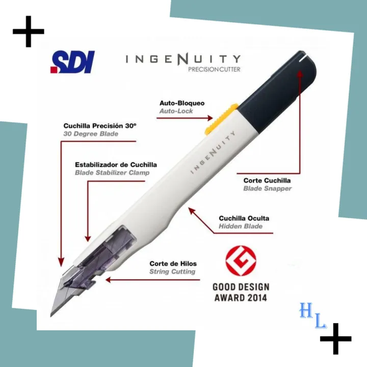 SDI Ingenuity Precision Utility knife Cutters 9mm 30 degree / 0443C ...