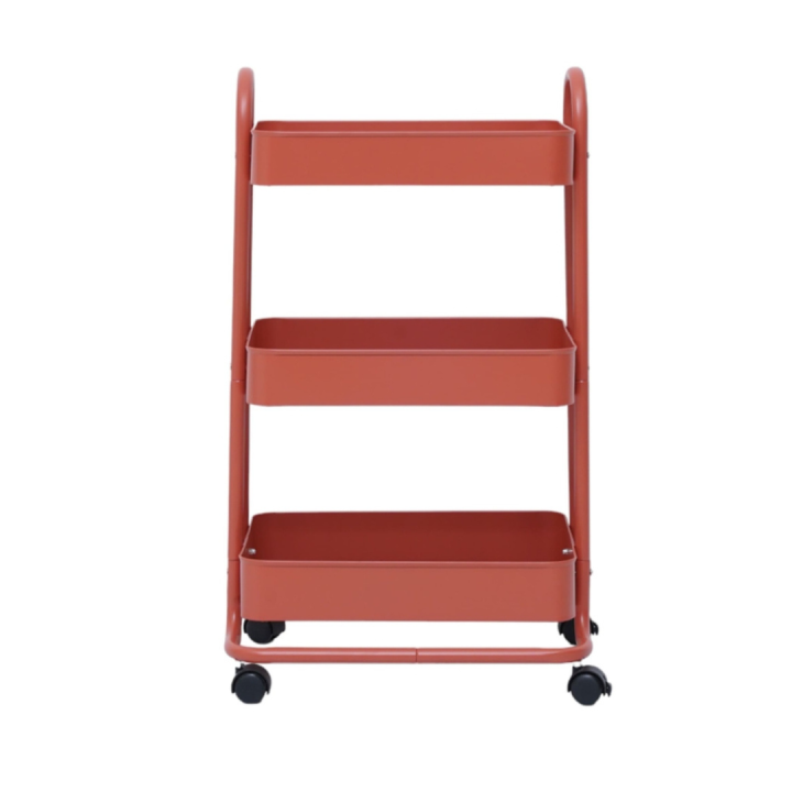Rak Troli Besi 3 Tingkat Merah | Lazada Indonesia