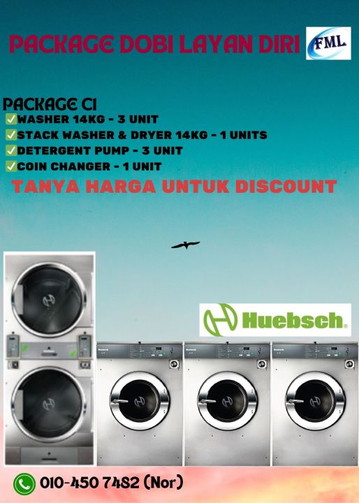 SPEED QUEEN , HUEBSCH MACHINE , Coin Laundry Machine , Mesin Dobi | Lazada