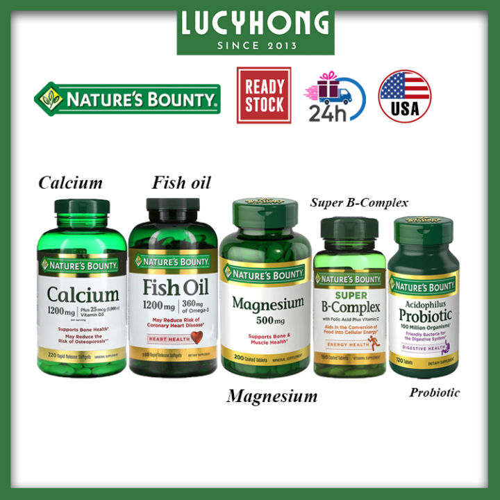 Nature's Bounty Calcium / Magnesium / Fish Oil / Probiotic / Biotin ...