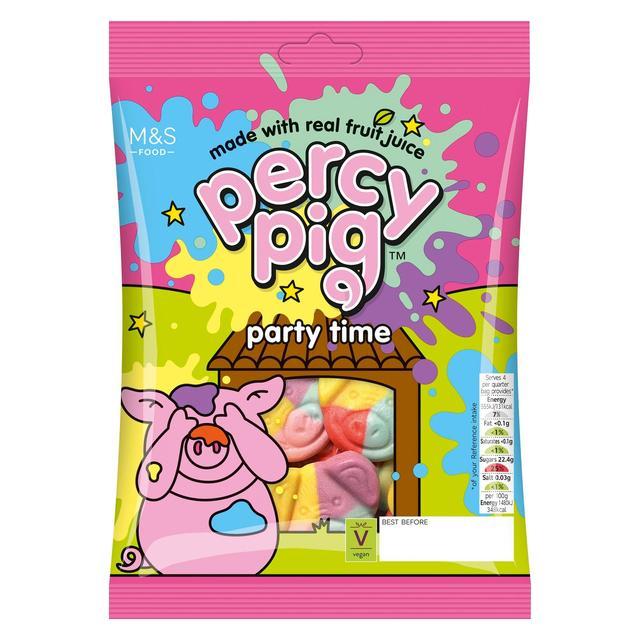 M&S Percy Pig Party Time Fruit Gums Made with Fruit Juice 150g x1 Marks and Spencer Fruity Gummy ...