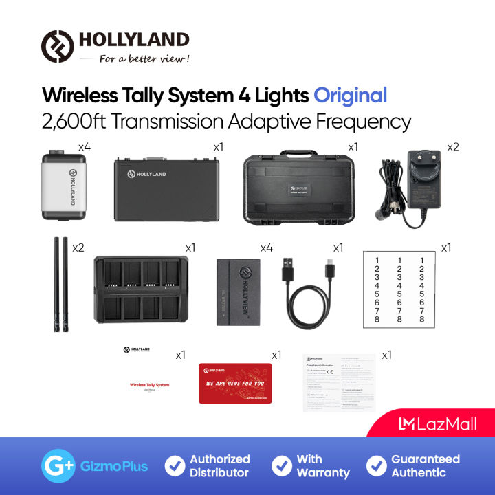 Hollyland Wireless Tally System 4/8 Lights 2,600ft Transmission ...