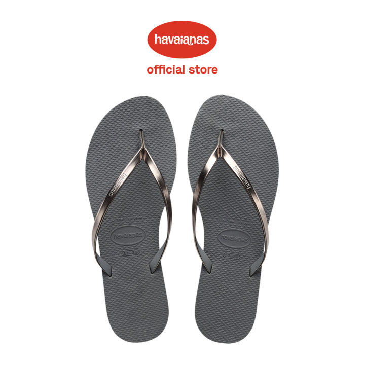 Havaianas Women You Metalic Flip Flops - Gray Steel / Metallic Graphite ...