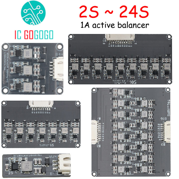 1A 2S 24S Li-Ion Lithium Lifepo4 แบตเตอรี่ Inductor Active Balancer Equalizer 3S 4S 7S 8S 10S ...