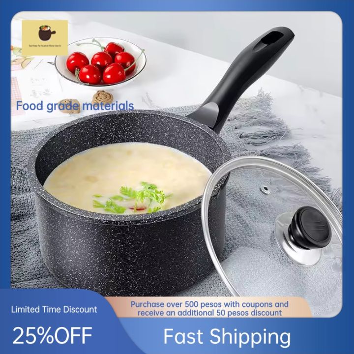 16/18CM Mini Pots With Lid Non Stick Soup Pot For Induction Cooker Milk ...