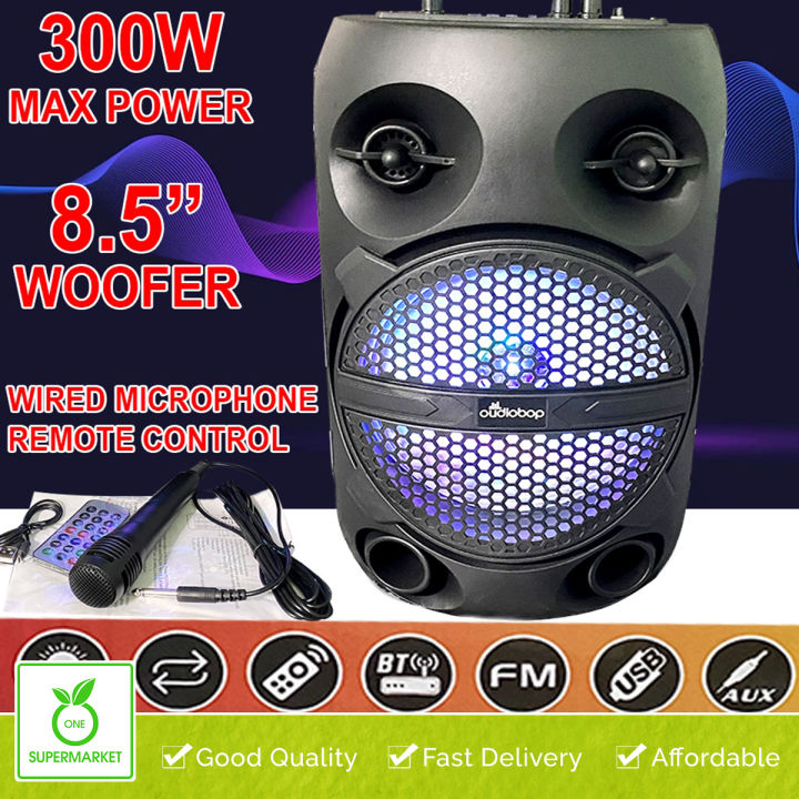 Rechargeable Bluetooth Speaker With Microphone and Remote Control, Karaoke Portable Super Bass ...