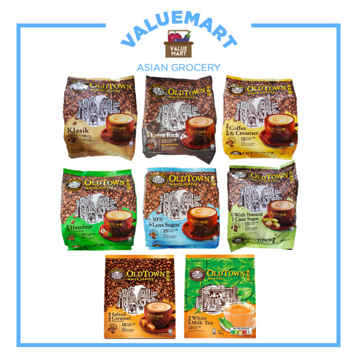 Old Town Original Malaysian Instant White Coffee Classic, Hazelnut ...