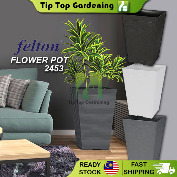 FELTON (small size) SQUARE FLOWER POT 2453 PLASTIC FLOWER POT FOR ...