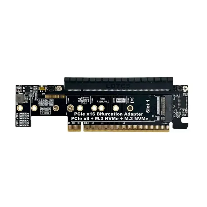 PCIe 5.0 X16 to X8+X4+X4 Split Expansion Adapter Card GEN5 Riser Card ...