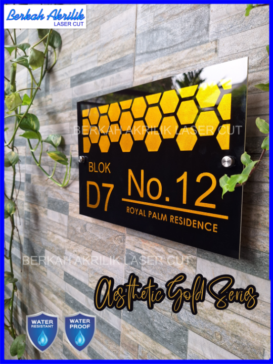 custom nomor rumah acrylic aesthetic minimalis modern milenial series ...