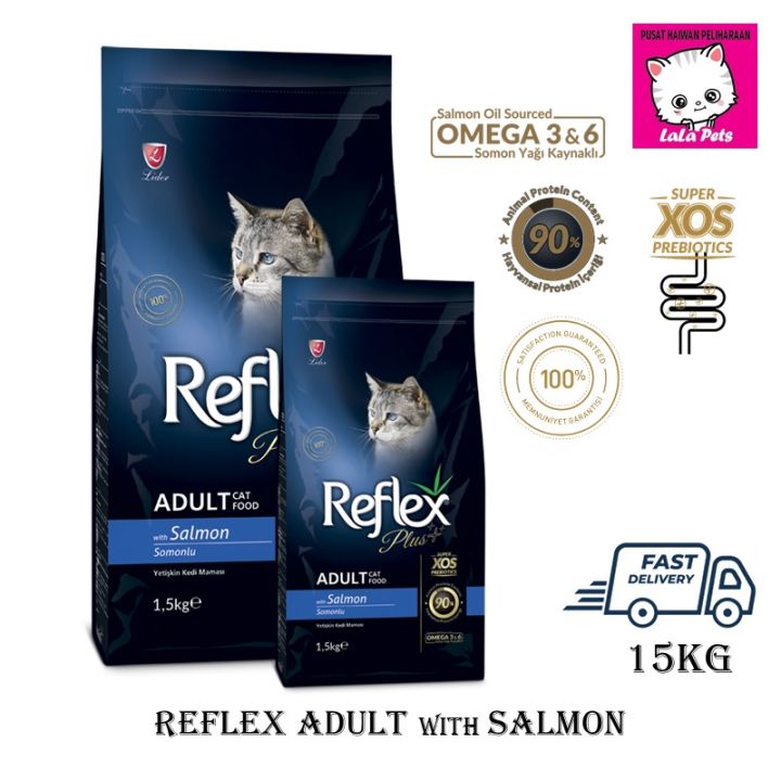 REFLEX PLUS ADULT CAT FOOD SALMON 15KG | Lazada