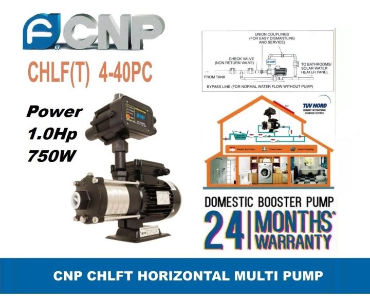 CNP CHLF(T) 4-40 (1.0Hp) Horizontal Multi-Stage Water Booster Pump | Lazada