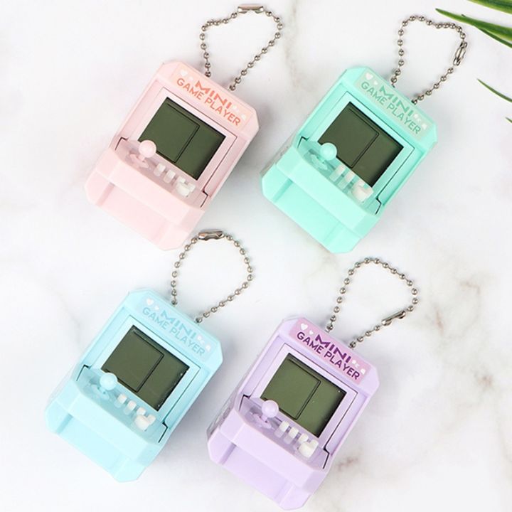 Mini Portable Game Console With Keychain Children Handheld Tetris Game ...