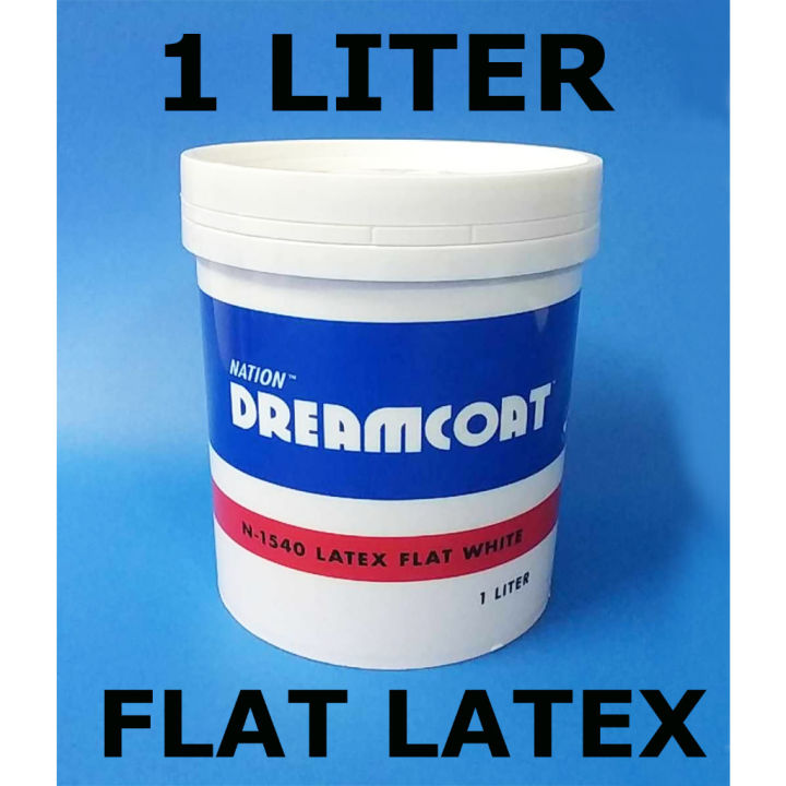 NATION DREAMCOAT FLAT LATEX WHITE N-1540 ( 1 LITER ) PAINT FOR WOOD AND ...