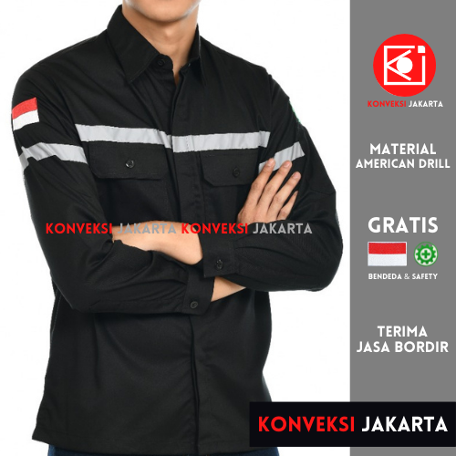 Baju Wearpack Kemeja Safety K3 Proyek Tambang Lengan Panjang - Pakaian ...
