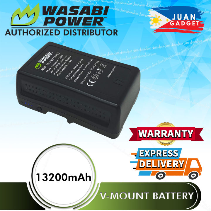 Wasabi Power V-Mount Battery BP190WS (14.4V, 13200mAh, 195Wh) for ...
