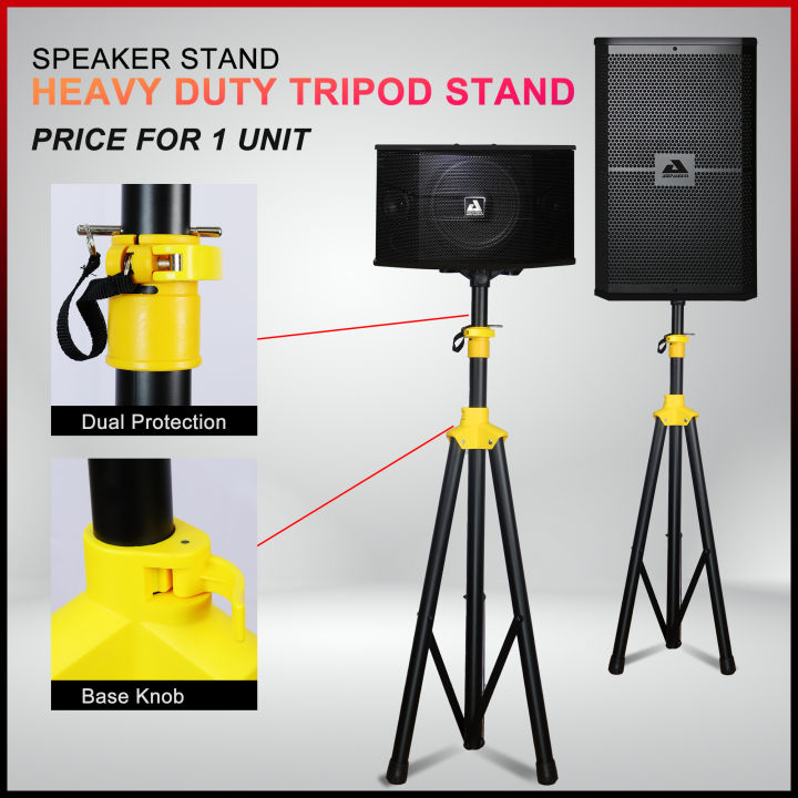 Heavy Duty Speaker Stand for 10”–18” Speakers – Adjustable Steel Tripod ...
