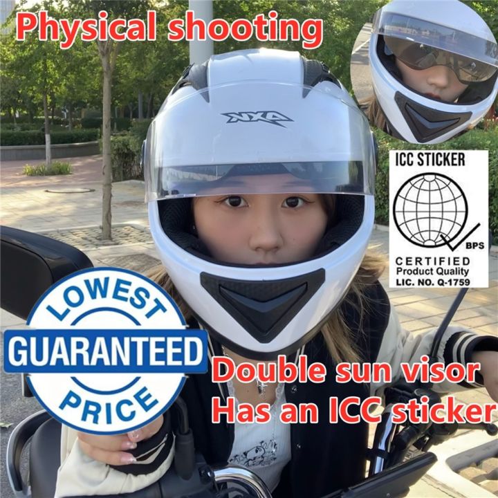 【Ready Stock】ICC Standard Motorcycle Modular Helmet Dual Lens Flip Up ...