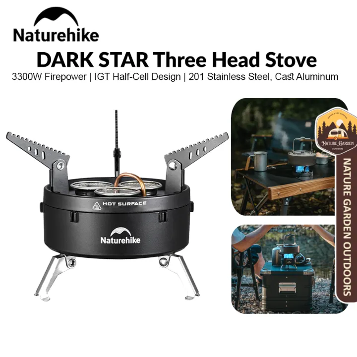 Naturehike DARK STAR Three Head Stove Camping 3300W High Power IGT Gas ...