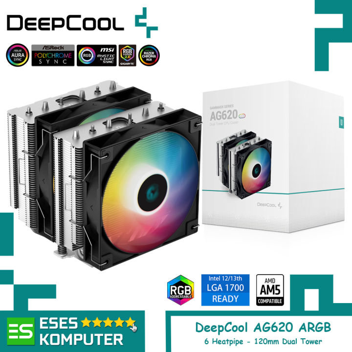 DeepCool AG620 ARGB | Twin Tower AIR CPU Cooler HSF Intel/AMD | Lazada ...