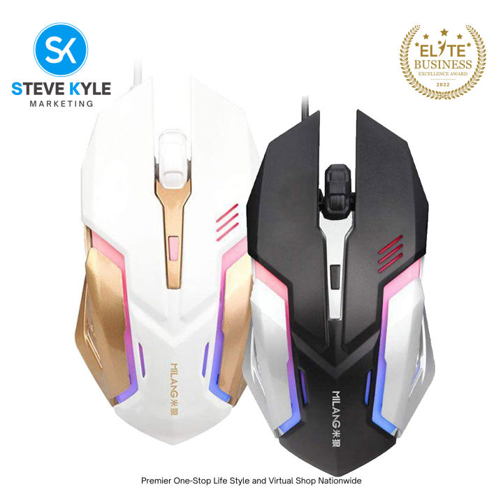 Milang M6 Polar Monster USB Optical Wired Gaming Mouse RGB Backlight ...