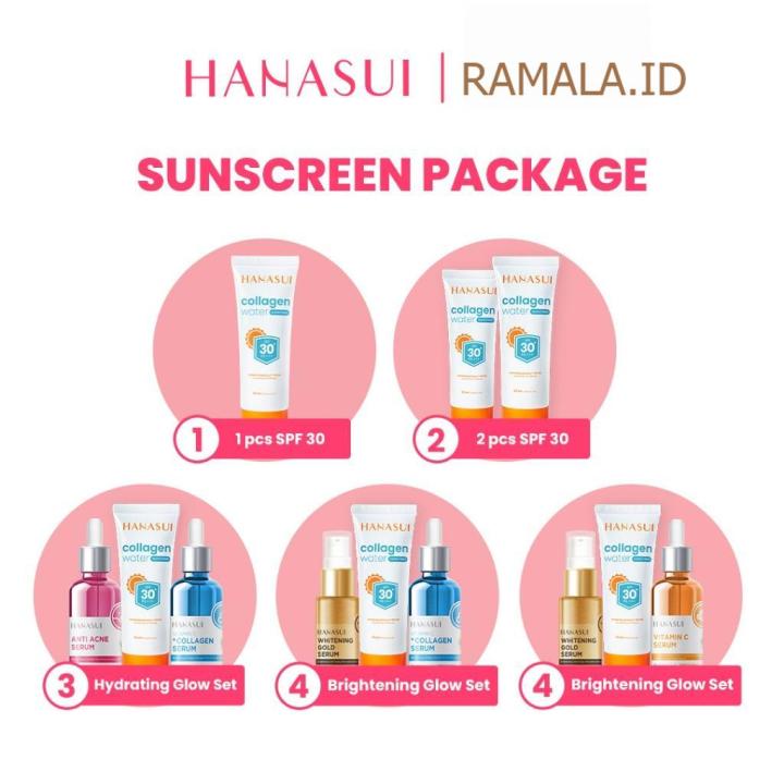 Hanasui Collagen Water Sunscreen SPF 30 + Hanasui Renew Serum (Free ...