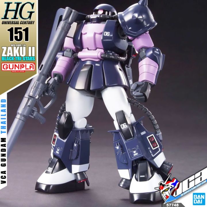 ⭐️ BANDAI GUNPLA HIGH GRADE UNIVERSAL CENTURY HGUC HG 1/144 MS-06R-1A ZAKU II BLACK TRI STARS ...