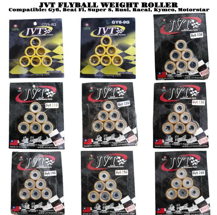 JVT RACING ORIGINAL FLYBALL WEIGHT ROLLER SET 6PCS. COMPATIBLE: GY6 ...