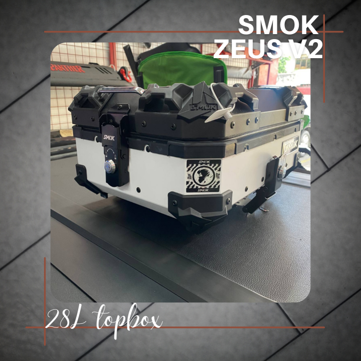SMOK ZEUS v2 28 liters alloy topbox for motorcycles white | Lazada PH