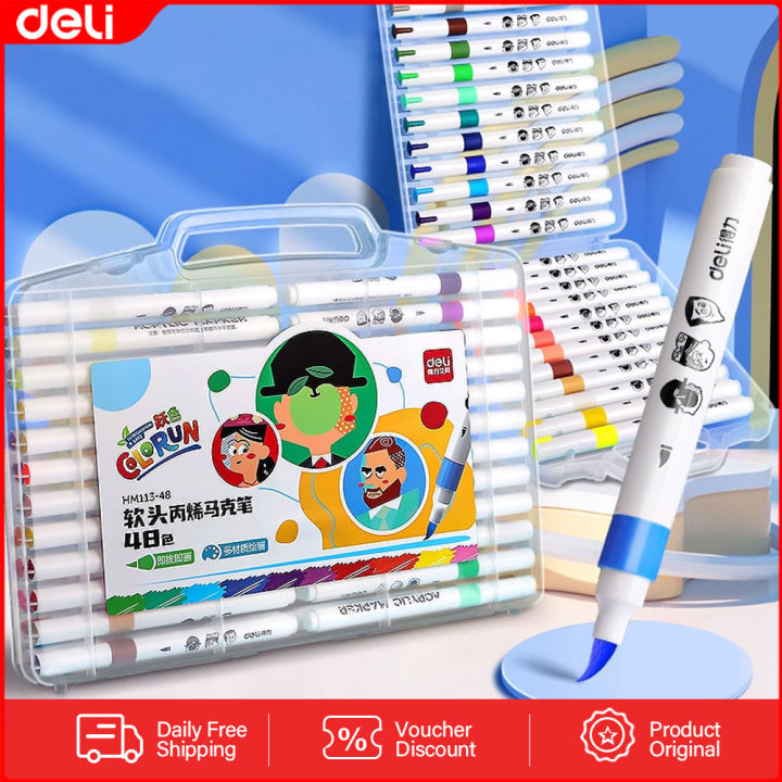Deli 48 a little art acrylic marker HM113 (mixed) (box) | Lazada PH