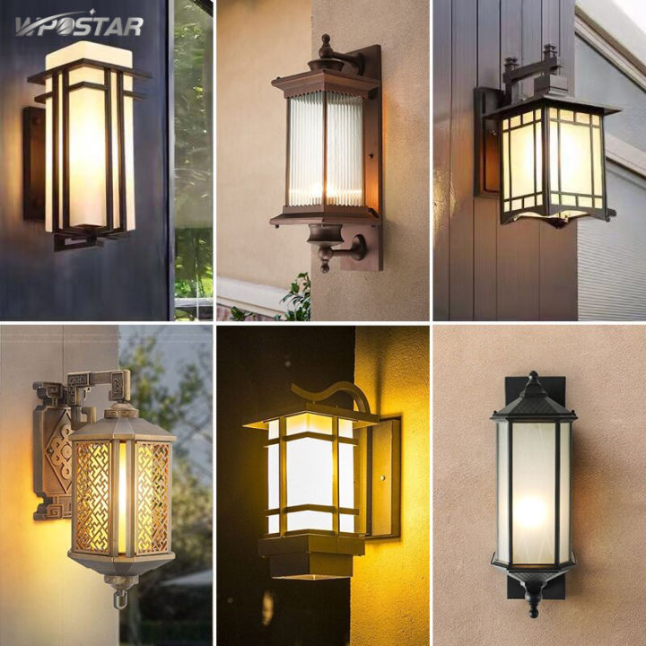 Outdoor Waterproof Courtyard Wall Lamp Vintage Retro Wall Lamp Chinese ...