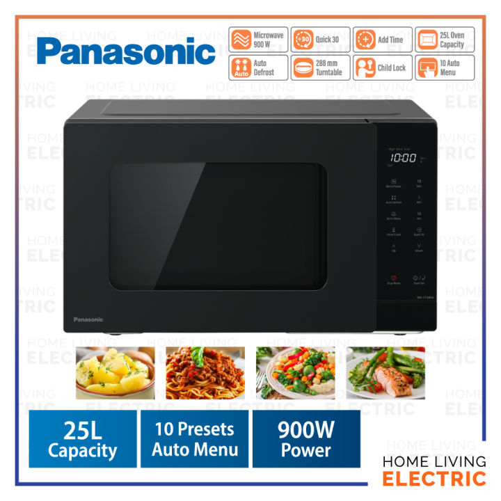 Panasonic 25L Solo Microwave Oven with 10 Presets Auto Menus 900W Power ...
