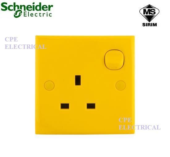Schneider Clipsal S-Classic E15R_YL 13A 1 Gang Switch Socket - YELLOW ...