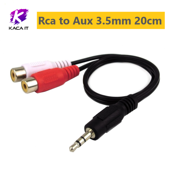 สายแปลง Aux to RCA 1ออก2 ต่อโทรศัพท์เข้าเครื่องเสียง Jack Rca to Aux 3 ...