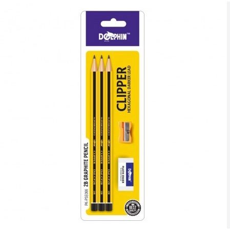 DOLPHIN PK-PSE066 2B GRAPHITE PENCIL CLIPPER HEXAGONAL DARKER LEAD | Lazada