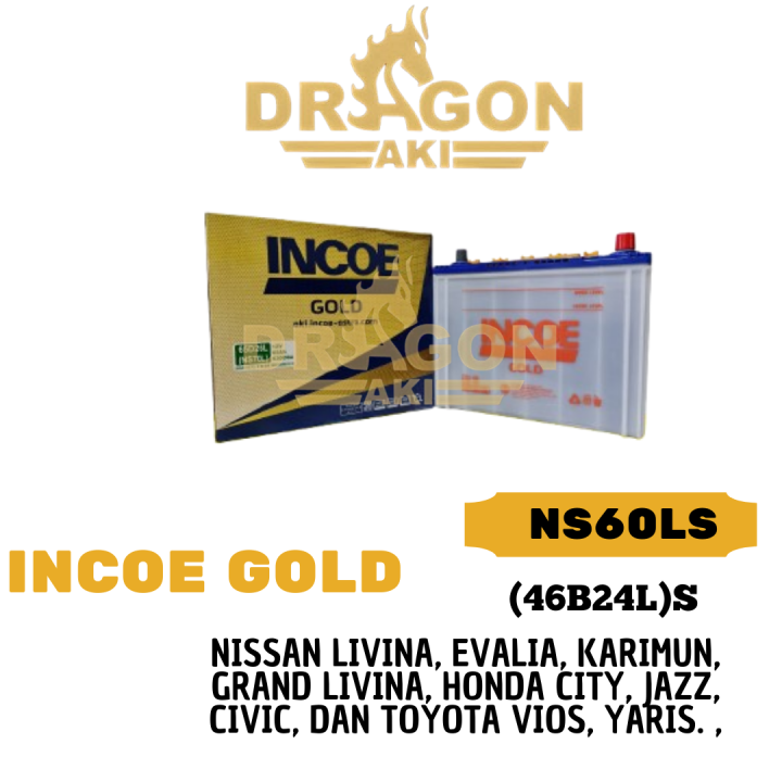 AKI MOBIL INCOE GOLD NS60LS (Honda CRV, HRV, Yaris, Vios, Innova ...